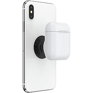 PopSockets PopGrip Headphone Case Compatible with AirPods: Swappable Grip and AirPods Holder for Phones and Tablets - White
