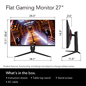 Funai 27" FHD 240Hz Refresh Rate, 1ms Response Time, HDR, VA, AMD FreeSync Premium™ Enabled Gaming Monitor Height/Tilt/Swivel/Pivot Adjustability 3 Year Warranty (FGM-27F445)
