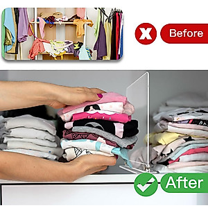 Acrylic Shelf Dividers for Closets & Cabinets, Adjustable Closet Shelf Organizer for Storage & Organization, Fit for Any Thickness of Shelves, Vertical Shelving Separators for Clothing Shoe (4 Pack)