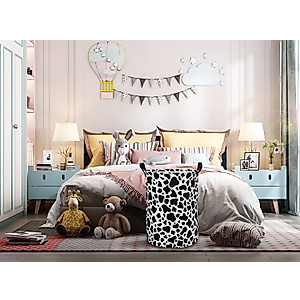 NTAOHAMPER Cow Laundry Basket,Collapsible Baby Nursery Hamper,Waterproof Kids Toys Storage Bin with Handles for Bedroom,Room Decor,Gift Basket(Cow Stria)