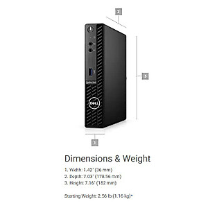 Dell 2022 Newest Optiplex 3090 Micro Form Factor Business Desktop, Intel Core i5-10500T, 16GB RAM, 512GB PCIe SSD, DisplayPort, RJ-45, Wi-Fi 6, Bluetooth, Wired Mouse&Keyboard, Windows 11 Pro, Black