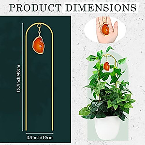 4 Pcs Small Metal Trellis for Potted Plants Mini Gold Houseplant Trellis Support with Agate Plant Trellis for Climbing Plants Indoor Hoya Vine Pothos Flower Garden Potted Plant Decor