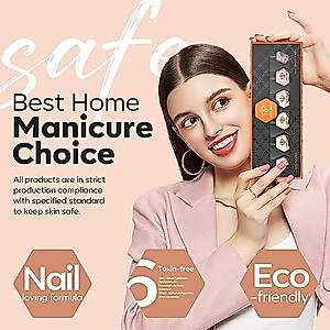 modelones Nail Polish Set 6 Colors Pink Skin Tones Brown Manicure DIY Nail Art Salon Gift for Women Girl