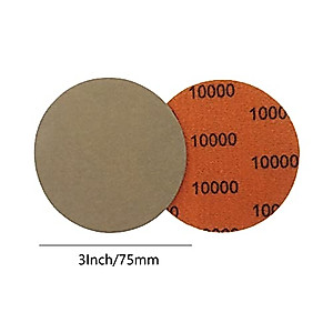 74pcs Sandpaper 3Inch Sanding Disc 60-10000 Grit Wet Dry Sandpaper with M10 Backing Pad,Interface Pad,Polishing Pads Sponge for Wood Metal Mirror Jewelry Car Polishing Headlight Cleaner Set