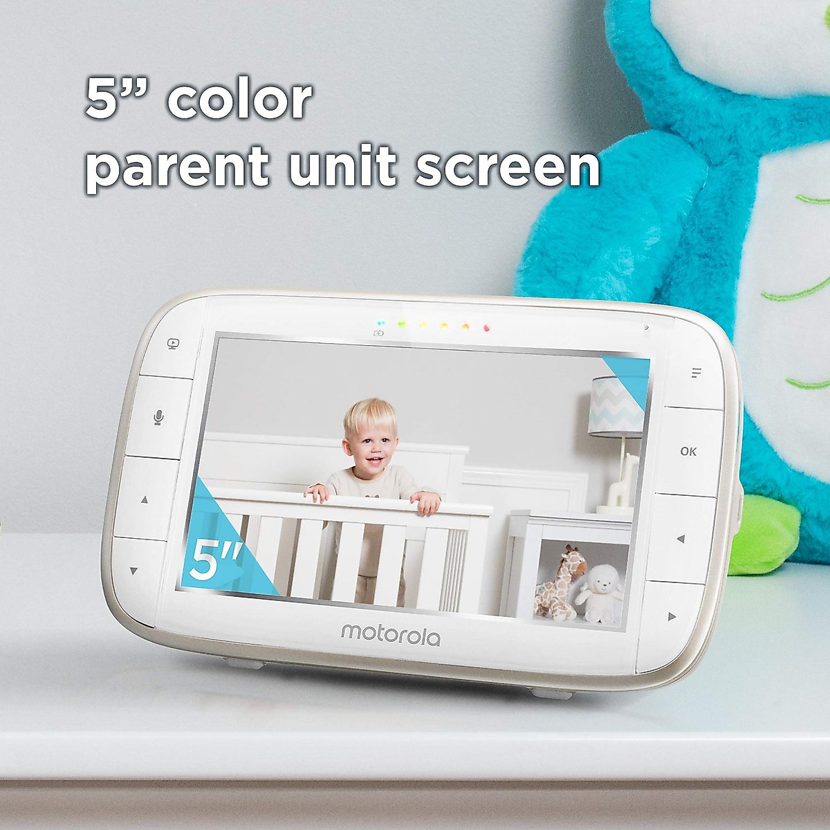 Motorola Video Baby Monitor - Wide Angle HD Camera with Infrared Night Vision and Remote Pan, Tilt, Zoom - 5-Inch LCD Color Display with Split Screen View, Room Temperature and Sound Alert MBP50-G