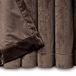 Chanasya Premium Brown Velvet Curtains Panel Set 2 -Piece - Grommet Partial Blackout Curtain Room Darkening Curtains Drapes for Living Room Bedroom - Window Treatment - 108 Inch Length -Mink