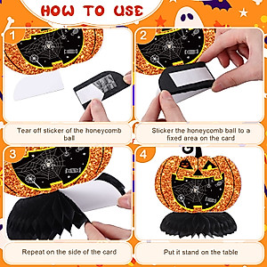 12 Pieces Halloween Baby Shower Decorations Halloween a Baby is Brewing Honeycomb Centerpieces a Baby is Brewing Table Centerpieces for Halloween Gender Reveal Party Favor Supplies (Purple, Black)