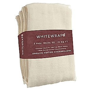 WHITEWRAP Cheesecloth Grade 50 18 Sq Ft 2 Pack | 100% Unbleached Cheesecloth | Cheese Cloth for Straining, Cheesecloth for Cooking, Organic Cheesecloth, Muslin Cloths for Straining Butter, Nut Milk