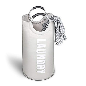 Collapsible Laundry Basket, 82L Large Laundry Hamper with Handles Foldable Washing Bin, Folding Waterproof Oxford Fabric Laundry Bag Storage Clothes Organization for Bathroom Travel Shopping College