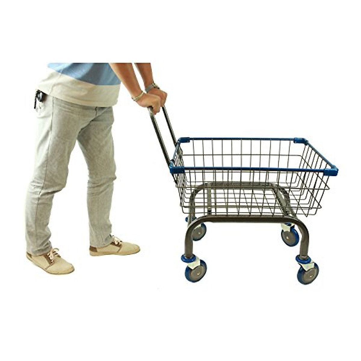 Cart&Supply Heavy Duty Household & Commercial Charcoal Grey Cart with U- Handle (Blue)