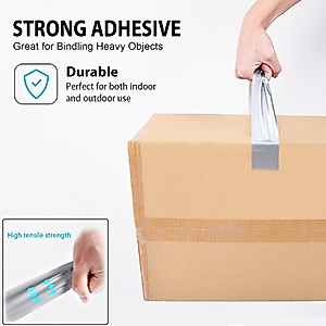 360Tronics Duct Tape Heavy Duty Waterproof Super Strong Adhesive Tape, Multi-Use Silver Tape for Indoor & Outdoor Repairing, Sealing, Packing, DIY Projects, Tear by Hand (1-Pack, 2in x 30yd)