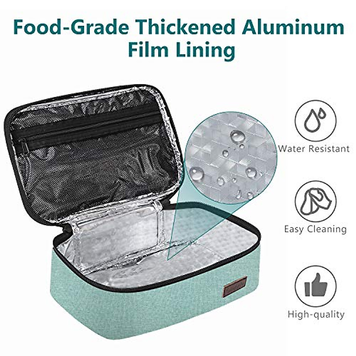 Gloppie Little Lunch Bag Small Insulated Lunch Box for Men Women Lunchbox Mini Lunchbag Petty Lunch Pail Reusable Kids Lunch Bag Snack Container Portable Cooler Bags Green