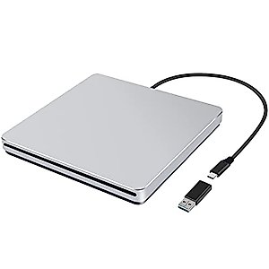 NOLYTH External DVD Drive USB 3.0 Type-C Slot-in CD ROM External Drive Slim CD/DVD Drive Burner CD Reader DVD Player Optical Drive for Laptop Windows 11 Mac PC Apple MacBook iMac