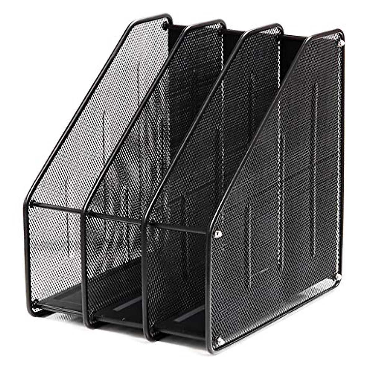 Mesh File Box Magazine Rack Box Book Shelf Storage Bar Rack Metal Disassemble Thicken Freestanding Desk Office Supplies Black 24X29.3X31CM MUMUJIN