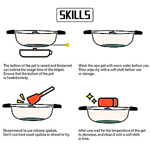 Hot Pot with Divider for Induction Cooker Dual Sided Soup Cookware Two-flavor Chinese Shabu Shabu Pot for Home Party Family Gathering, 4.5 Quart (Red)