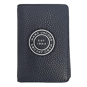 Marc Jacobs S110L01RE21 Black Pebbled Leather With White Accent Women's Wallet