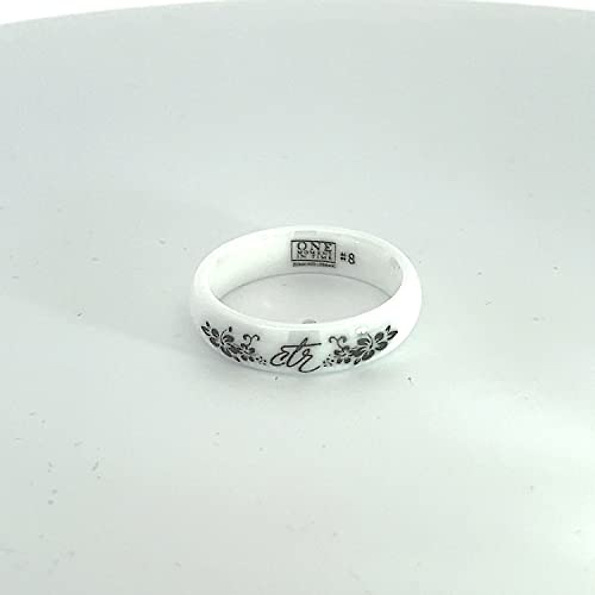 One Moment In Time J128 Sizes 8 Heavenly Flower White Ceramic Choose The Right Ring (8) Mormon LDS CTR