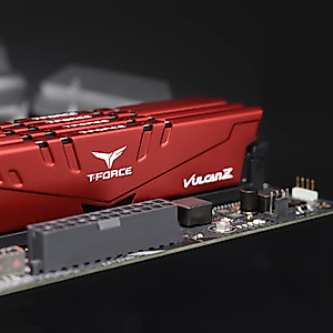TEAMGROUP T-Force Vulcan Z DDR4 16GB Kit (2x8GB) 3200MHz (PC4-25600) CL16 Desktop Memory Module Ram Red TLZRD416G3200HC16FDC01