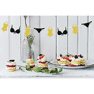 Bachelorette Banner Gold Black Glitter, Lingerie Party Decorations, Bachelorette Party Banner, Lingerie Shower Decorations, Bridal Shower Banner, Bra Panties Banner, Bachelorette Party Decorations