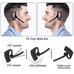 Walkie Talkie Bluetooth Headset with Noise Cancelling Mic 2 Pin Wireless Earpiece with Finger PTT Compatible with BaoFeng Kenwood Btech Radios & More(Not Compatible with Motorola/Midland)