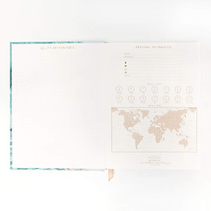 DesignWorks Ink Sueded Paper Journal Notebook with 160 Lined Pages, Ribbon Bookmark, and Storage Pocket for Work, Writing, Journaling, 5.75" x 8.125" -Teal Marbled