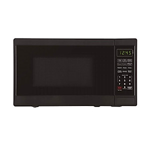 Black+Decker 700 Watt Compact LED Display Countertop Small Microwave Oven with 10 Inch Turntable and 6 Preset Menu Buttons, Matte Black