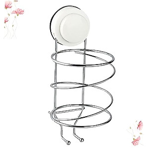 HONMEET Hair Dryer Holder Storage Shelf Storage Rack Hair Dryer Stand Hair Dryer Rack Blow Dryer Holder Storage Shelves Silver