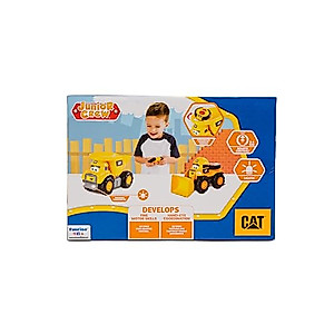 CAT Construction Toys, Junior Crew Lil' Movers Remote Control Truck, RC Car + Dump Truck, Working Headlights, with Child Friendly Controller