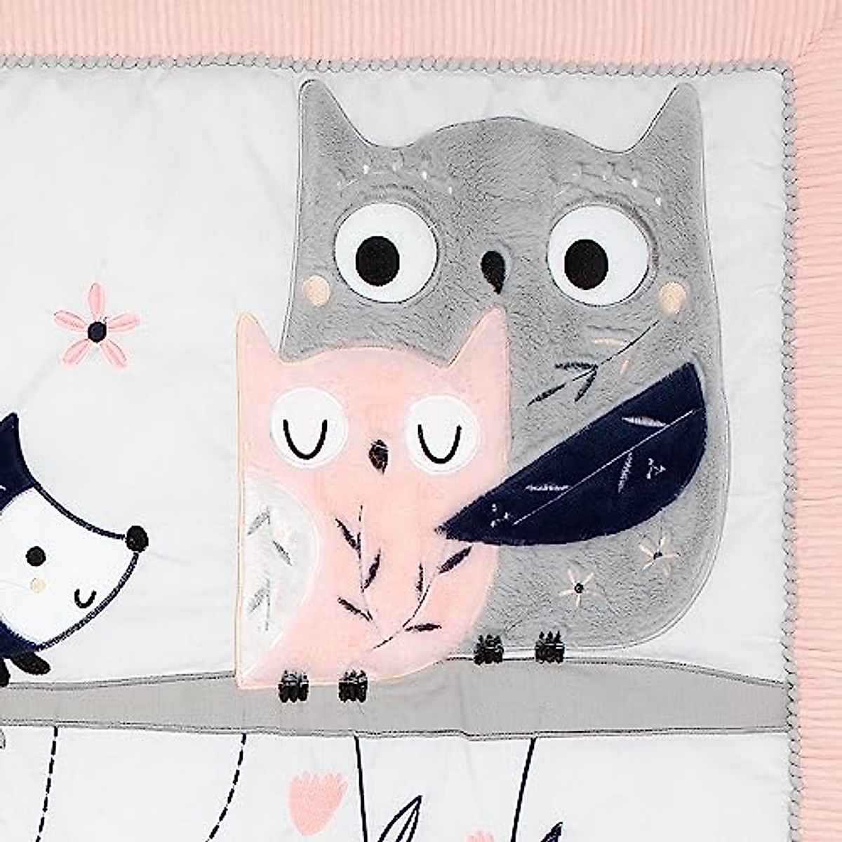 Lambs & Ivy Forever Friends 4-Piece Nursery Crib Baby Bedding Set - Blue, Pink