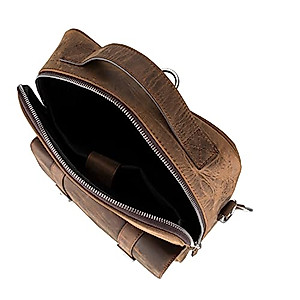 BLACKBROOK Premium Leather Backpack, Hazel Luxurious Genuine Leather Protective Travel Carrying Bag & Backpack, Laptop Bag, Case (Distressed Coffee)