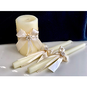 Flower Girl Basket Ivory Ring Bearer Pillow, Flower Girl Gift, Wedding Ring Pillow Ivory Wedding Pillow, Flower Girl Set, Flower Basket (White, 1 Pillow + 1 Basket)