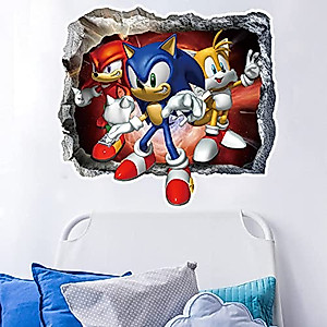 The Hedgehog Cartoon Wall Stickers for Kids Bedroom Decoration Background Wall Decals Home Decor