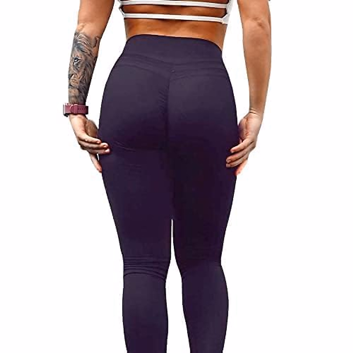 Aoxjox High Waisted Workout Leggings for Women Scrunch Tummy Control Luna Buttery Soft Yoga Pants 26" (Black, Medium)