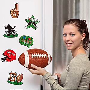 12 Pieces Football Refrigerator Magnets Stickers Football Magnetic Stickers Football Car Magnets Bumper Sticker Football Party Decorations for Kitchen Locker Office Fridge Magnet Cover (Classic Style)