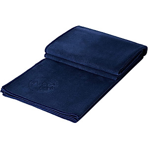 Manduka eQua Yoga Towel – Absorbent, Non-Slip for Yoga, Gym, Pilates, and Outdoor Fitness, Quick Drying - 72 Inch, Midnight Color