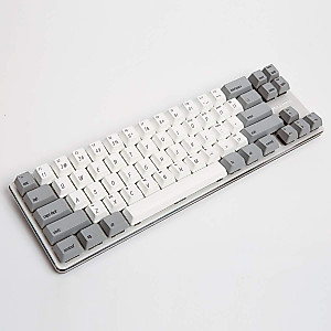 Qisan Holiday Sale 10% Discount off Mechanical Keyboard Gaming Keyboard Kailh Blue Switch Wired Backlit PBT Keycaps Mini Design (60%) 68 Keys Keyboard Magicforce (White Gray Combo)