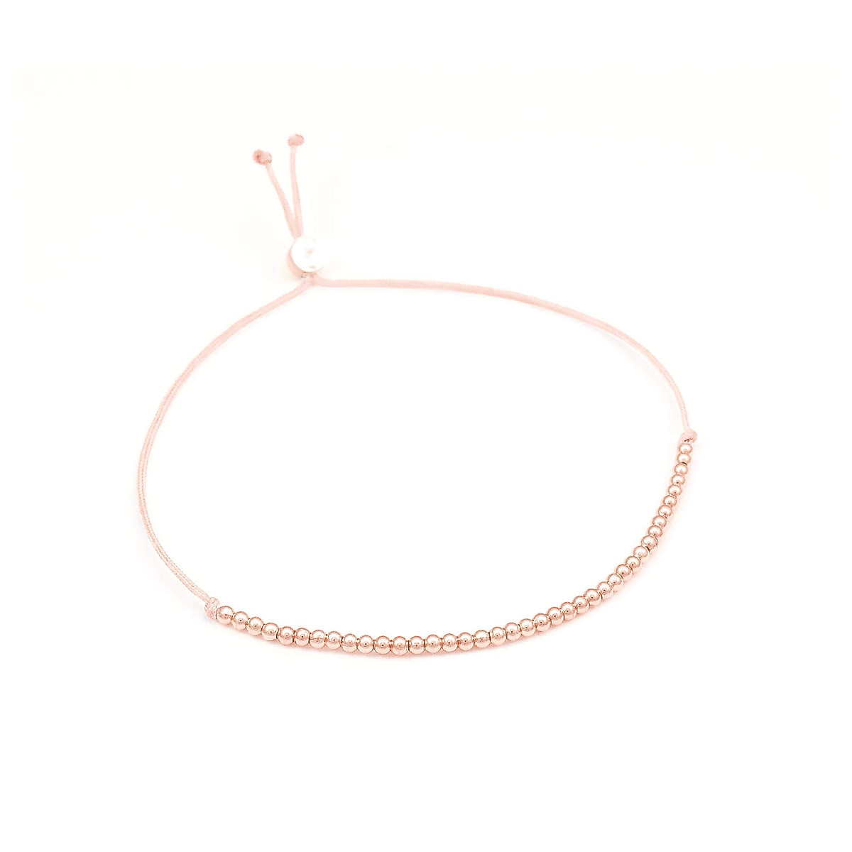 Lucky Feather 40th Birthday Gifts for Women, 14K Rose Gold Dipped Beads Bracelet on Adjustable 7"- 8" Cord - Perfect 40th Birthday Gift Ideas for Her (rose-gold-plated-base)