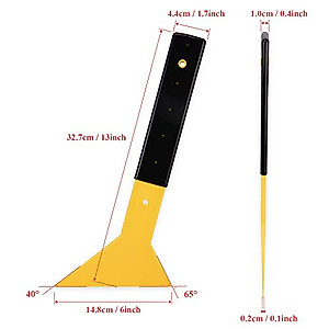 Ehdis 12.6x5 Inch Long Handle Scraper Plastic Water Car Squeegee with Black Rubber Grip Handle for All Types of Window Tint Film, Decals, Wrapping,Cleaning