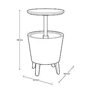 AYOGU1 Cool Bar Plastic Outdoor Ice Cooler Table Garden Furniture - Cream Blue