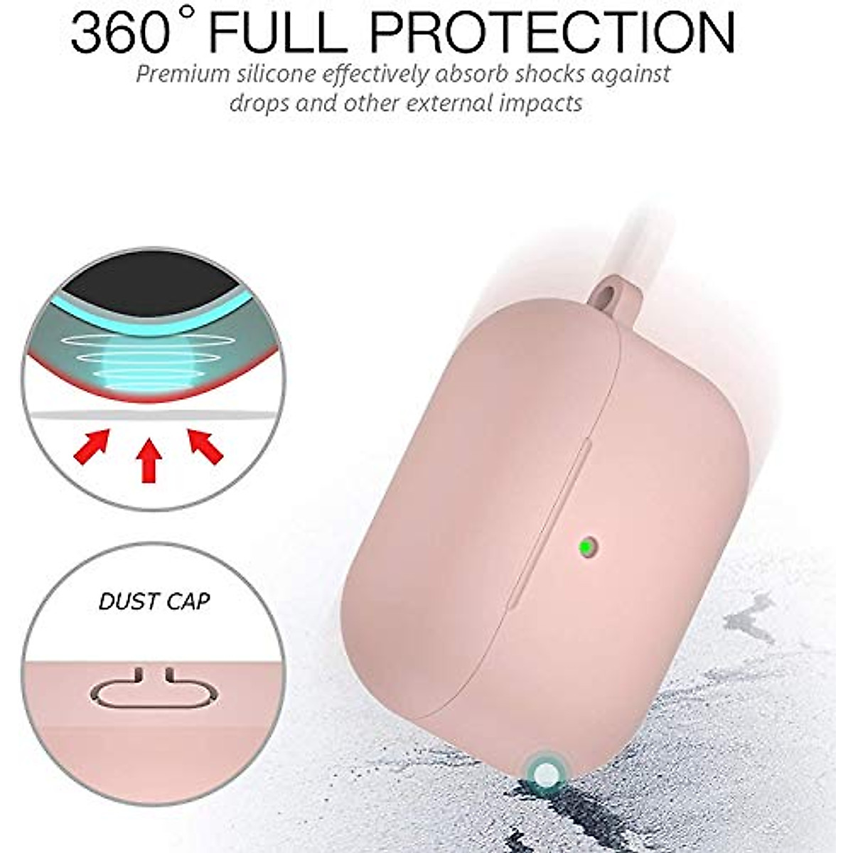 HOKIC Wireless Earbuds,IPX7 Waterproof Noise Cancelling Earbuds ，Touch Control Built-in Microphone,with Wireless Charging Case 40 Hour Playtime ，Bluetooth Headphones for iPhone/Android (Pink)