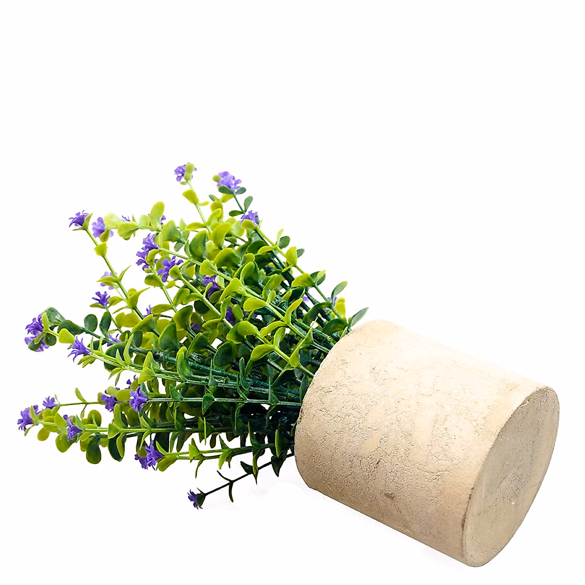 Svenee Artificial Mini Potted Plants Fake Plastic Milan Flower for Farmhouse Living Room Bathroom Office Desk Shelf Home Greenery Decoration (Purple)