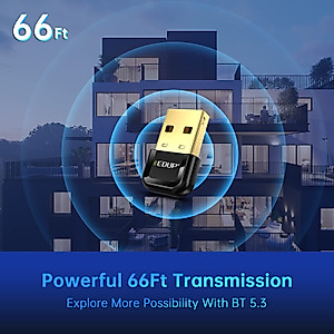 USB Bluetooth 5.3 Adapter for PC, EDUP USB Bluetooth Dongle Receiver Support Windows 11/10/8.1 Plug and Play for Desktop, Laptop, Mouse, Keyboard, Printers, Headsets, Speakers, PS4/ Xbox Controllers