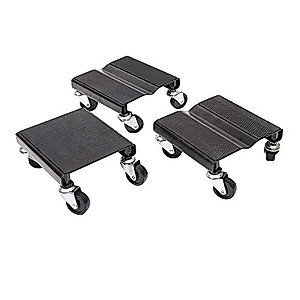 Anti-Sleep Snowmobile Sled Dolly Set of 3 1500 Lbs Load Capacity System Snow Mobile Plow Moving Rollers Dollies Movers, Black