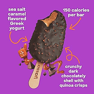 Yasso Frozen Greek Yogurt Bars Sea Salt Caramel Chocolate Crunch Bars 4 Count for a ridiculously creamy frozen snack made with the goodness of greek yogurt 2.65fl oz