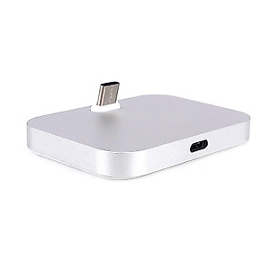 Yeebline Type C Charger Dock, [Aluminum Alloy] USB Type-C Charger Stand Cradle Charging Station Compatible with iPhone 15 Series, Nexus 6P/5X, OnePlus 3T/3/2 and Other USB-C Devices (Silver Aluminum)