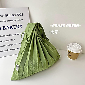 Bealin Women's Pleats Hobo Bag Casual Washable Large Shopping Tote Handbag Green