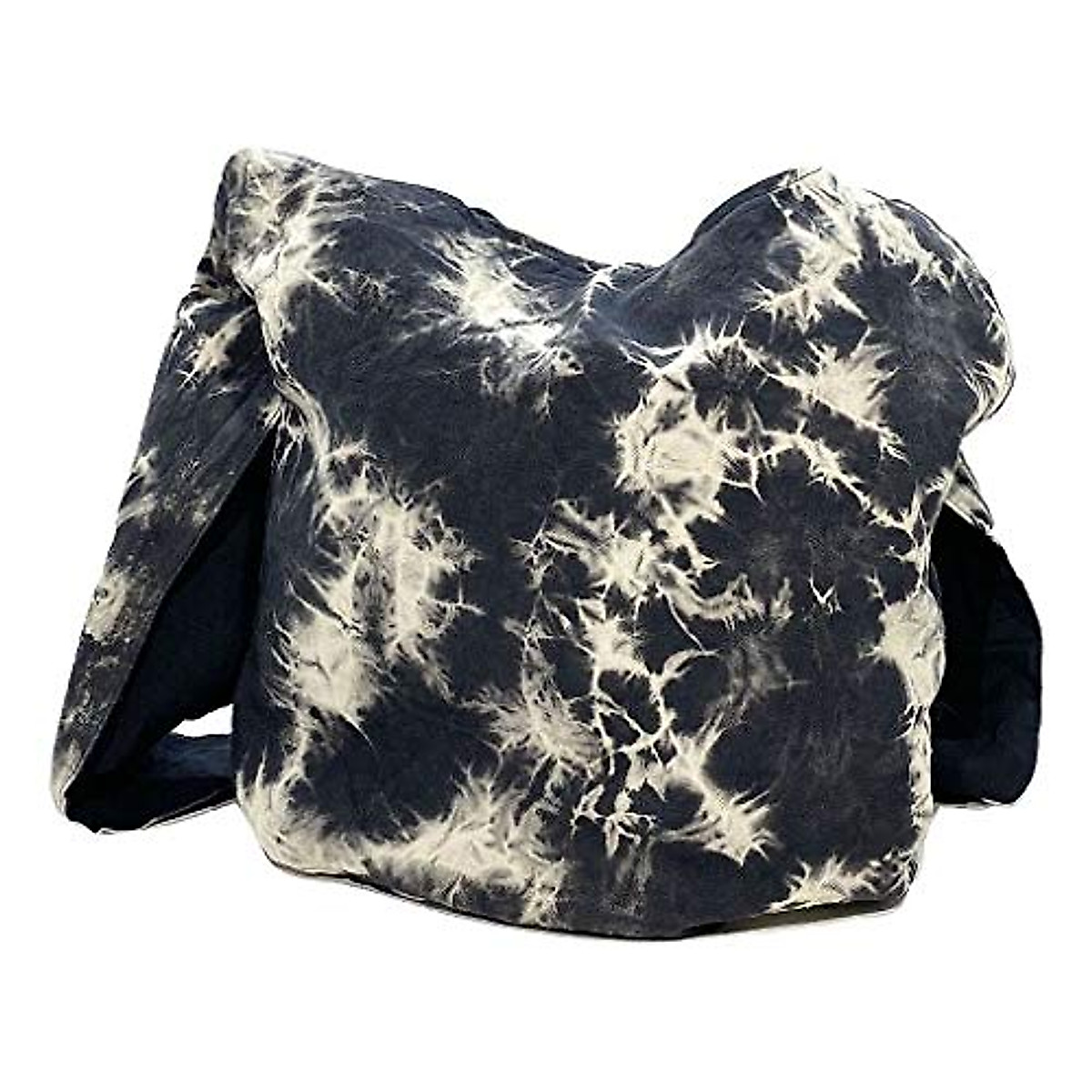 Original Collections Black and White Tie Dye Crossbody Shoulder Bag Large