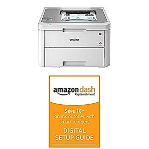 Brother HL-L3210CW Compact Digital Color Printer Providing Laser Printer Quality Results with Wireless and Dash Replenishment Digital Setup Guide
