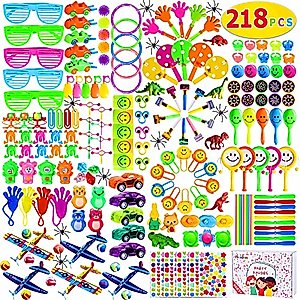 Max Fun 218pcs Party Toys for Kids Classroom Treasure Box Prizes Bulk Party Toys Assortments Goodie Bag Stuffers Birthday Party Carnival Prizes Goodie Bag Fillers Classroom Rewards Pinata Filler Stuffers Toys