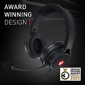 Cherry HC 2.2 Wired Headset for Gaming & Multimedia USB 7.1 Surround Sound Detachable Microphone Black 7 Foot Long Cord.